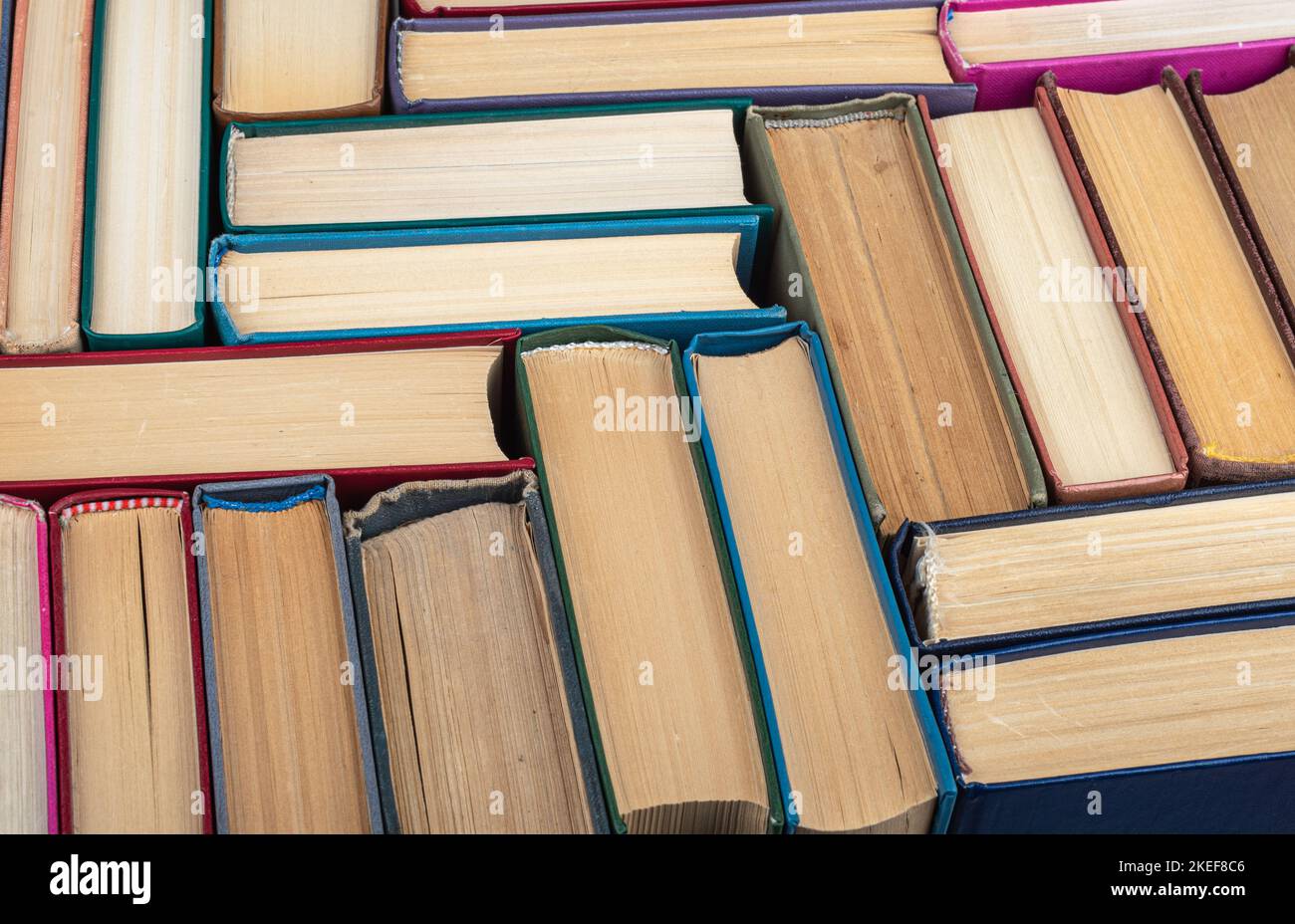 Full frame of rows of old hardcover books. Knowledge concept Stock ...