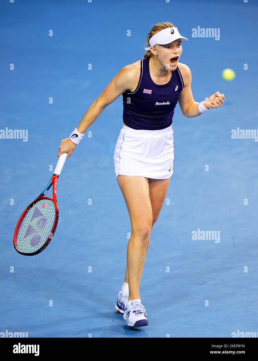 Great Britain's Harriet Dart reacts after winning the first set during ...