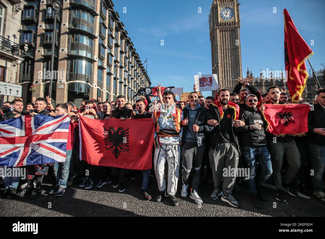 Albanians demonstrating in london hi-res stock photography and images ...