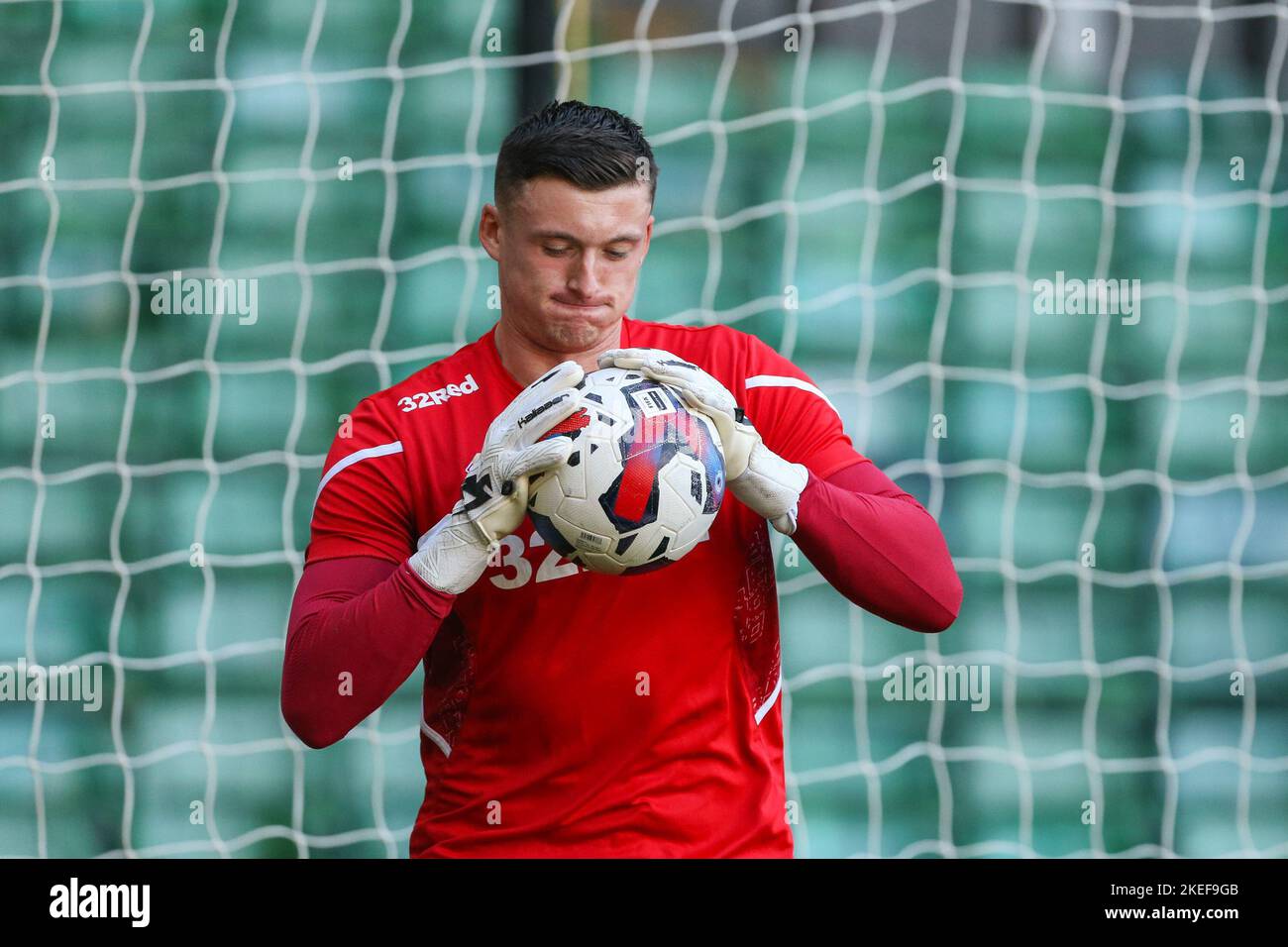 Liam Roberts #23 of Middlesbrough warms up during the Sky Bet ...
