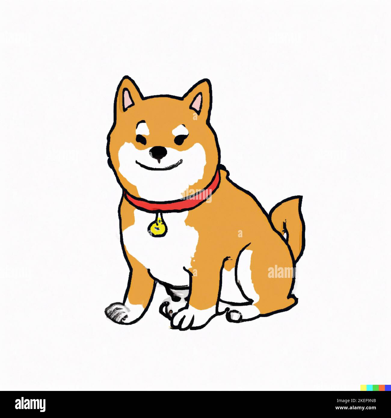 A drawing of a red Shiba Inu dog on white background Stock Photo - Alamy