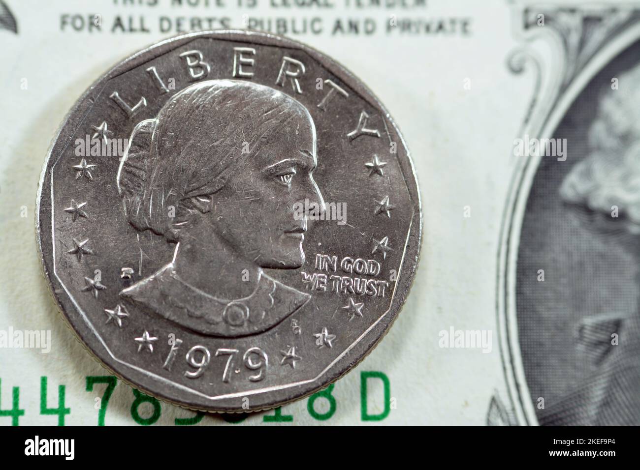 The Susan B. Anthony dollar, American 1 $ one silver dollar series 1979 ...