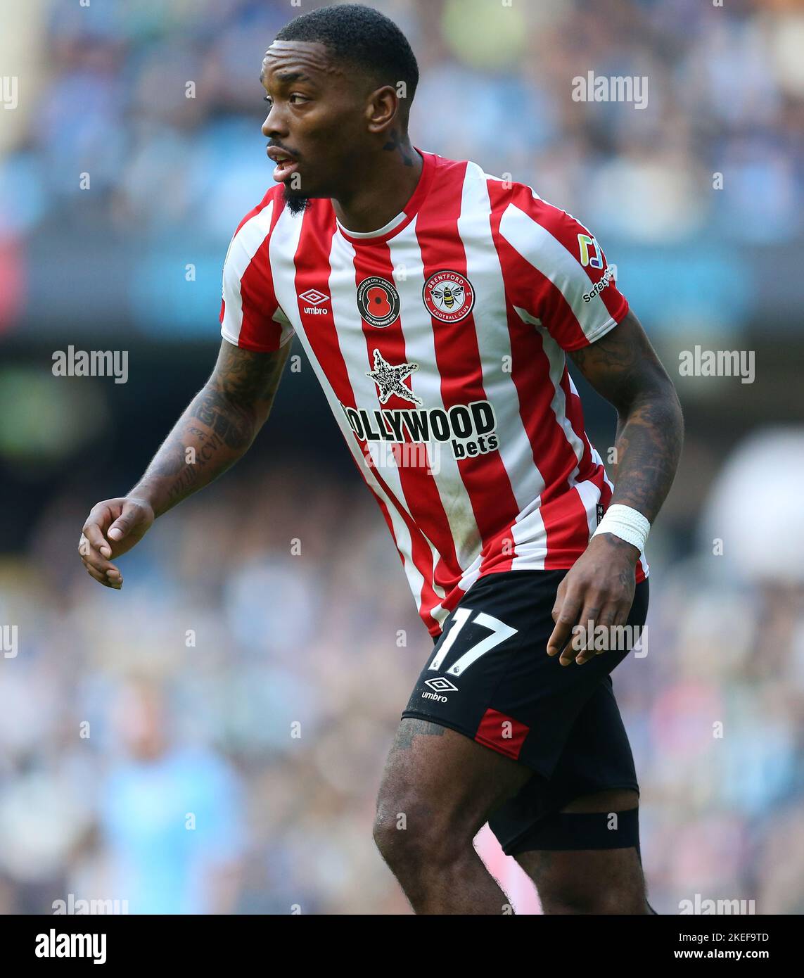 Brentford's Ivan Toney during the Premier League match at Etihad ...