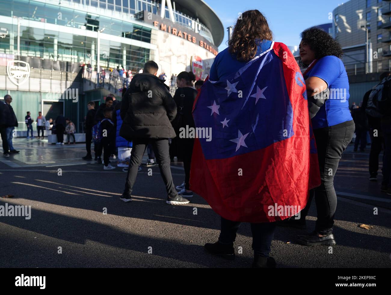 Samoa fans arrive for the Rugby League World Cup semi-final match at ...