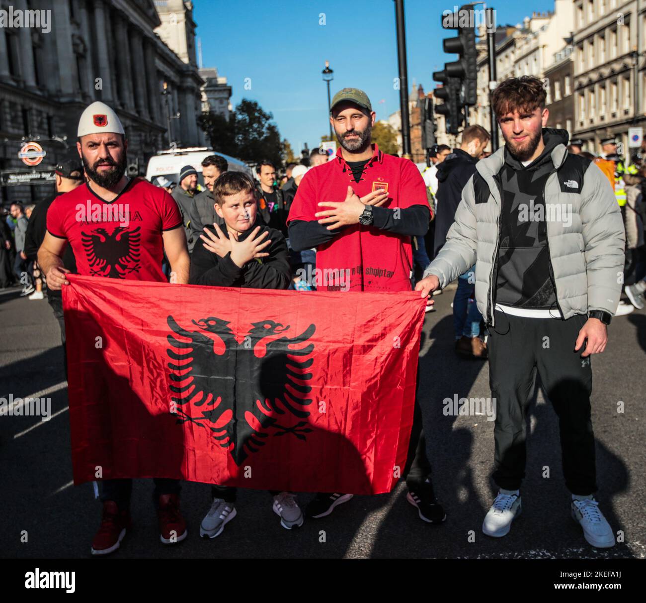 Winston churchill dripped in a albanian flag hi-res stock photography ...