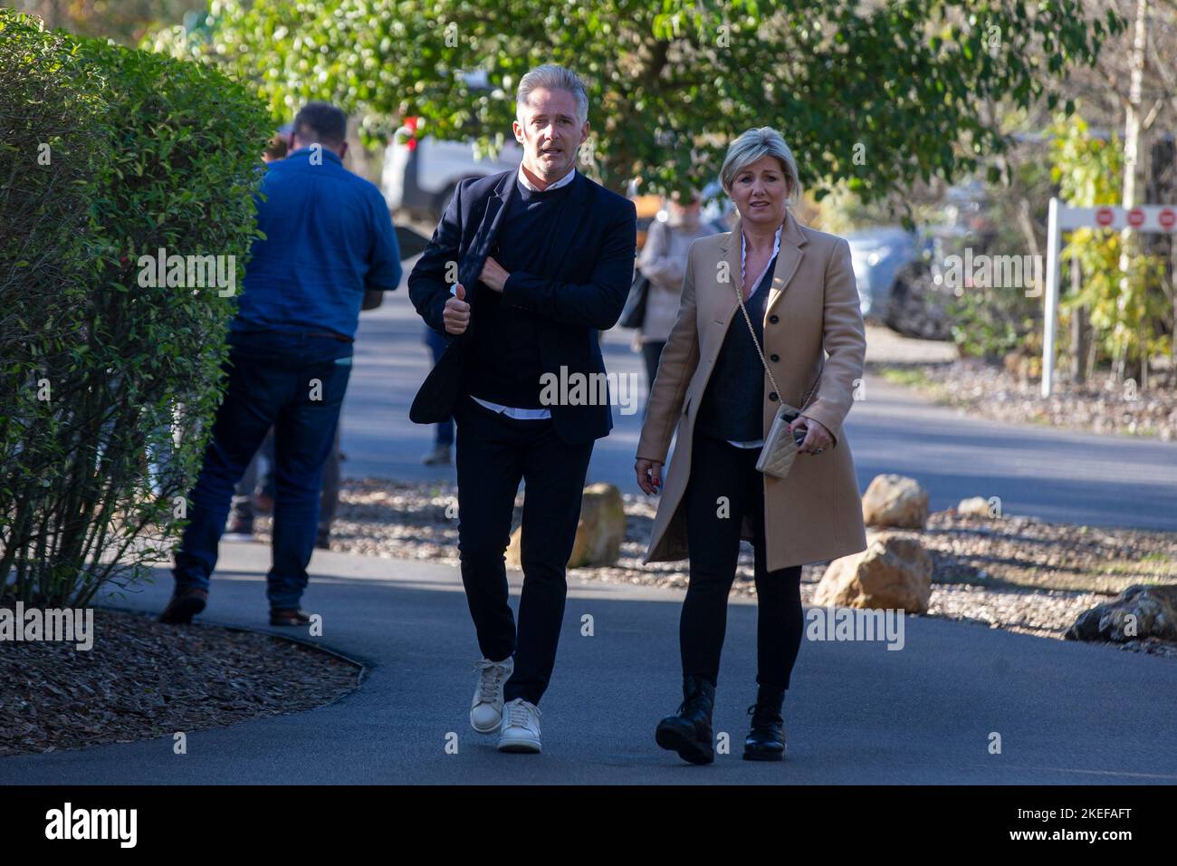 Christoff and Lindsay arrive for a funeral ceremony of Nicole Josy Van ...