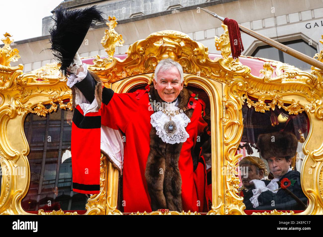 London, UK. 12th Nov, 2022. The new Lord Mayor, Nicholas Lyons, waves ...