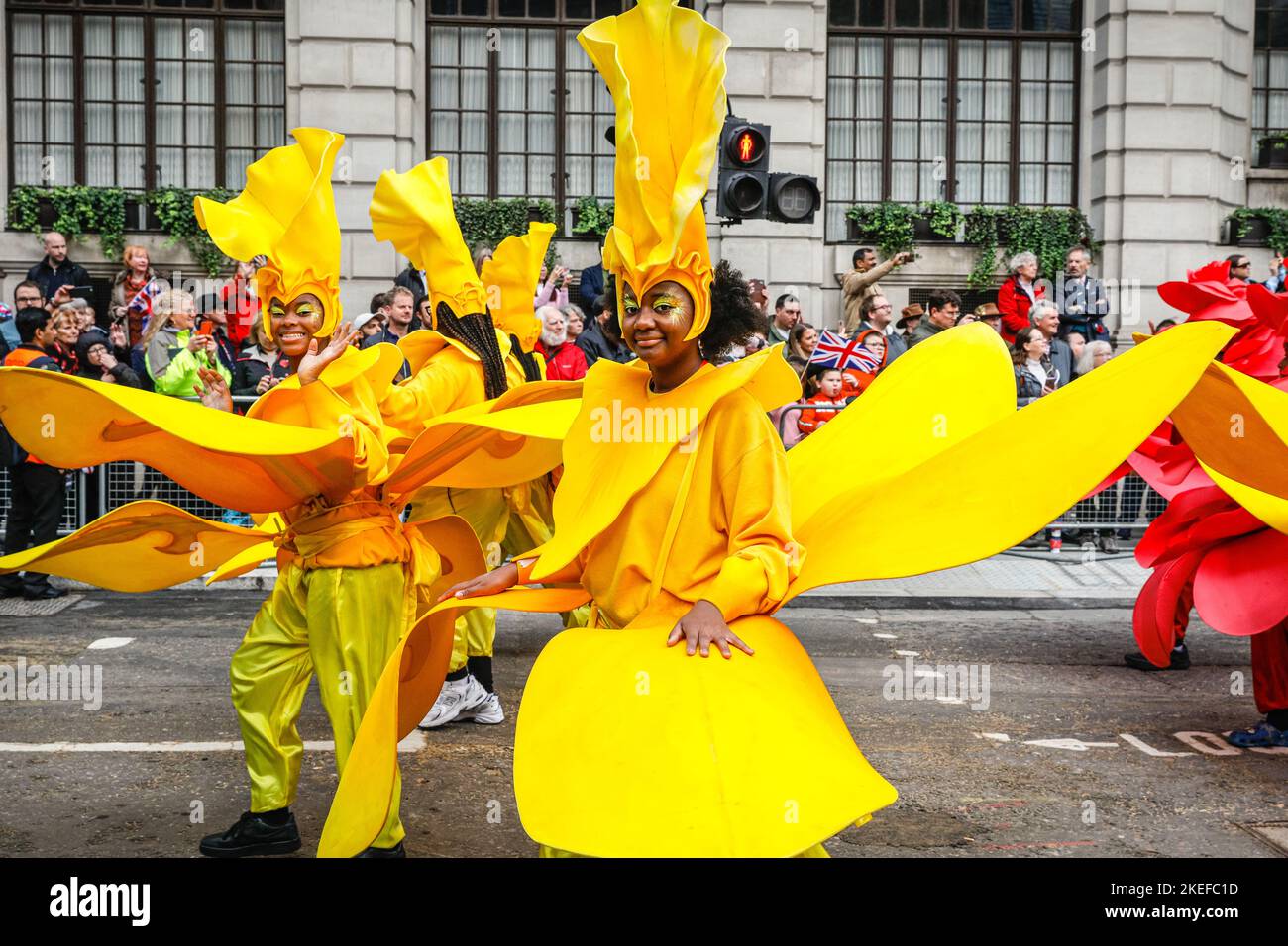 London, UK. 12th Nov, 2022. Participants in colourful carnival outfits ...