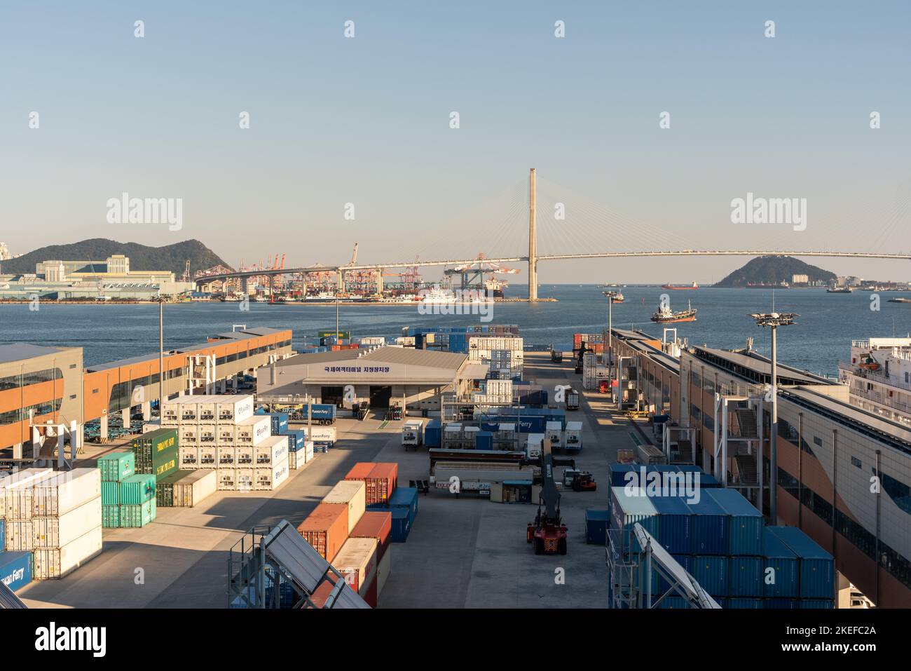 Port of Busan largest harbor in South Korea on 19 October 2022 Stock ...