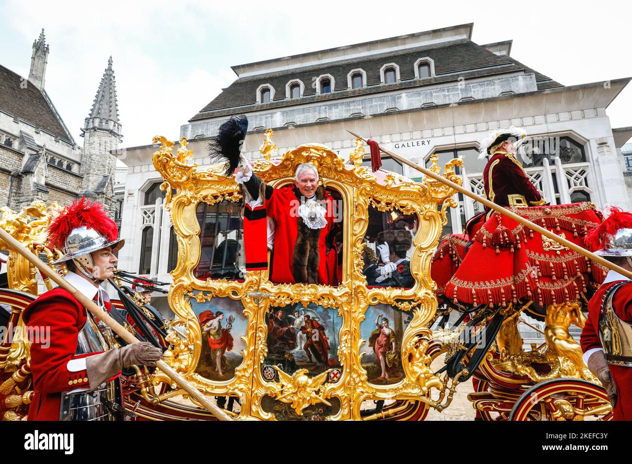 London, UK. 12th Nov, 2022. The new Lord Mayor, Nicholas Lyons, waves ...