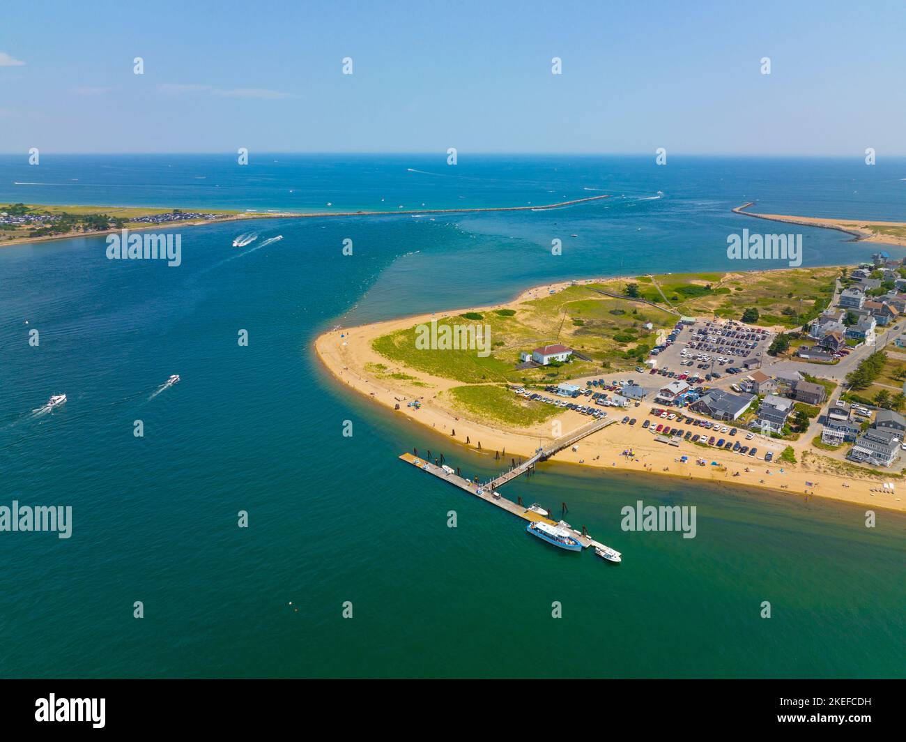 Plum Island Beach aerial view at the northern most point of Plum Island ...