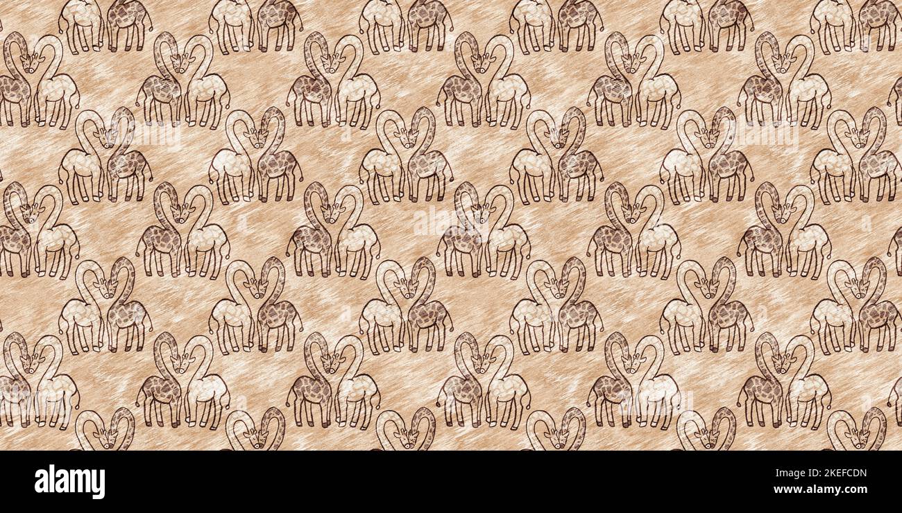 Cute safari wild giraffe animal border for babies room decor. Seamless ...
