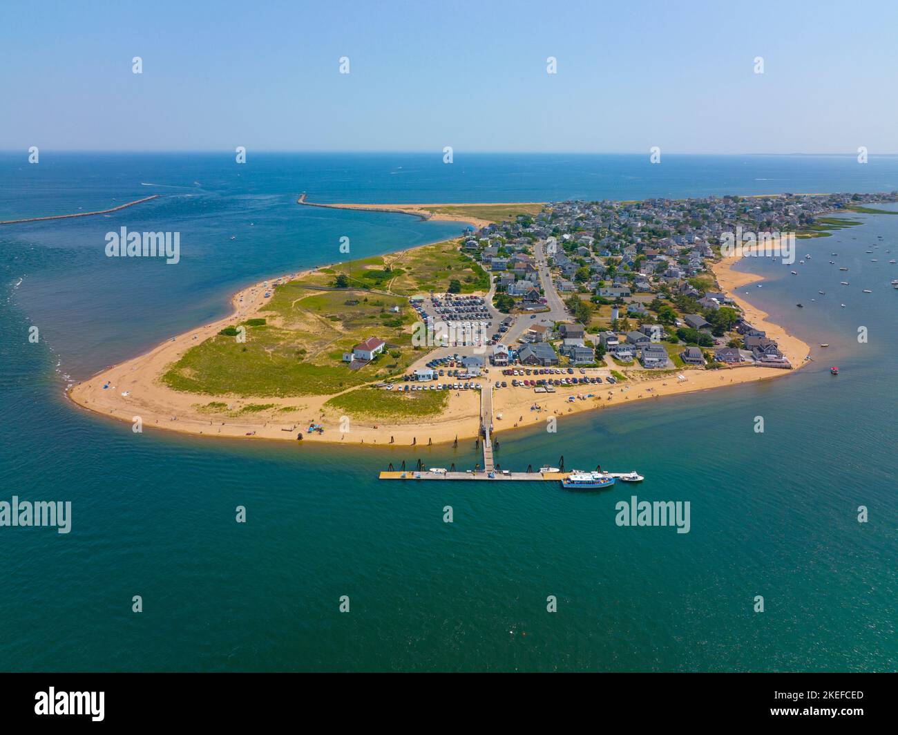 Plum Island Beach aerial view at the northern most point of Plum Island ...
