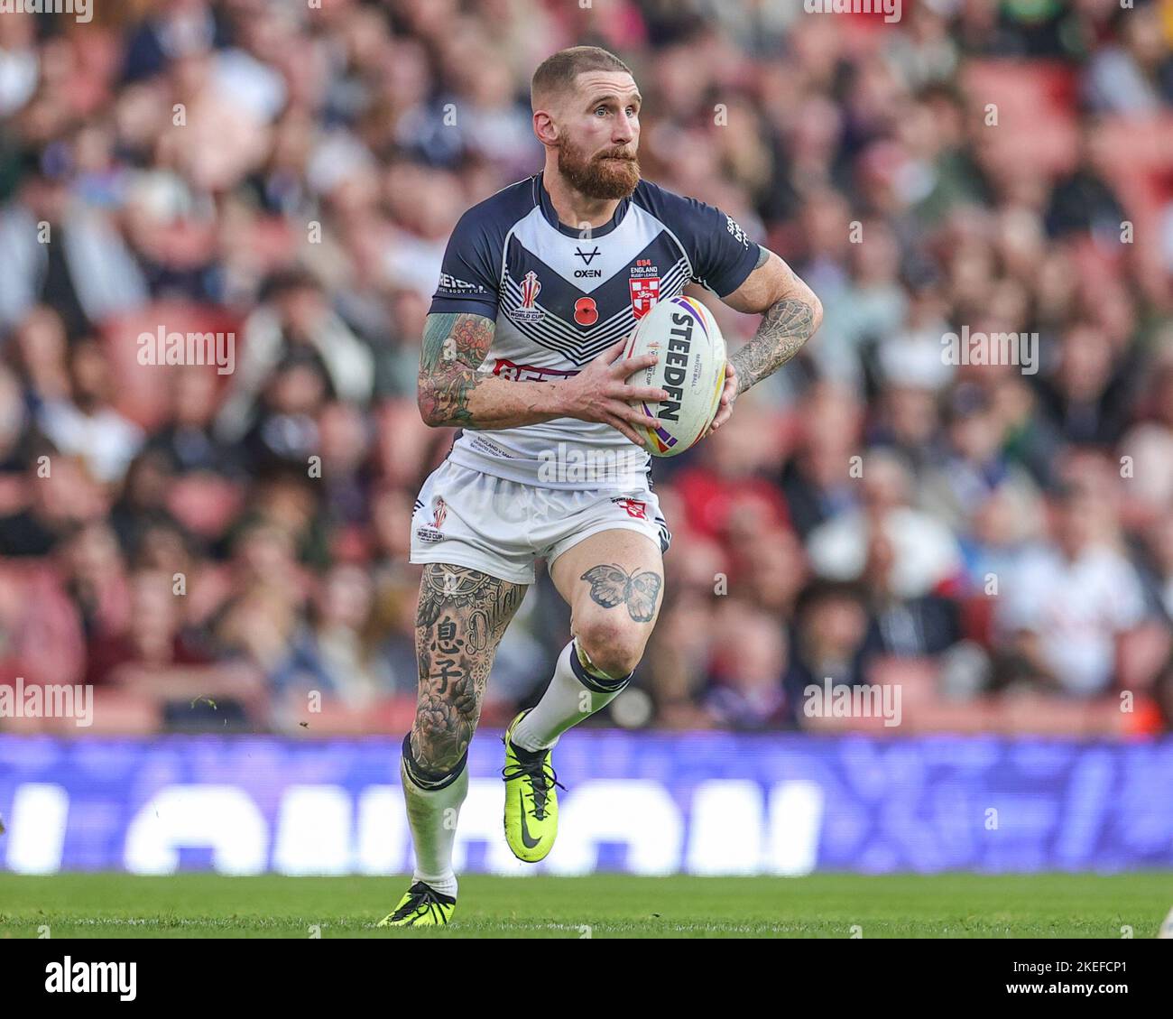 Sam Tomkins of England in action during the Rugby League World Cup 2021 ...