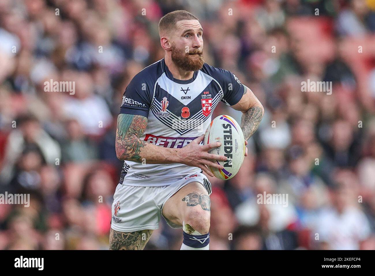 Sam Tomkins of England in action during the Rugby League World Cup 2021 ...