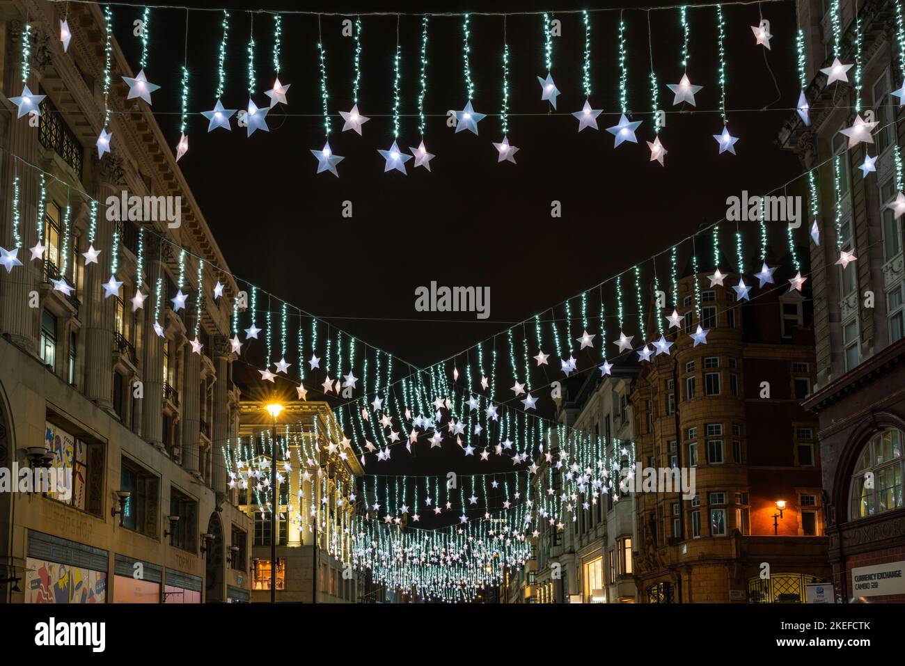 LONDON, UK - NOVEMBER 12, 2022: Oxford Street in London is decorated ...