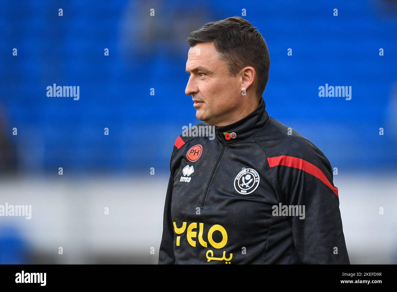 Paul Heckingbottom manager of Sheffield United pre kick off in the Sky ...