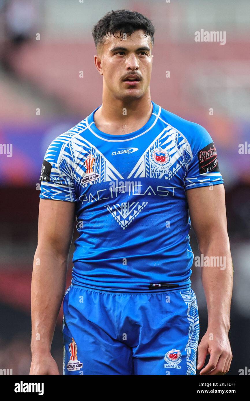 Joseph Suaalii of Samoa during the Rugby League World Cup 2021 Semi ...