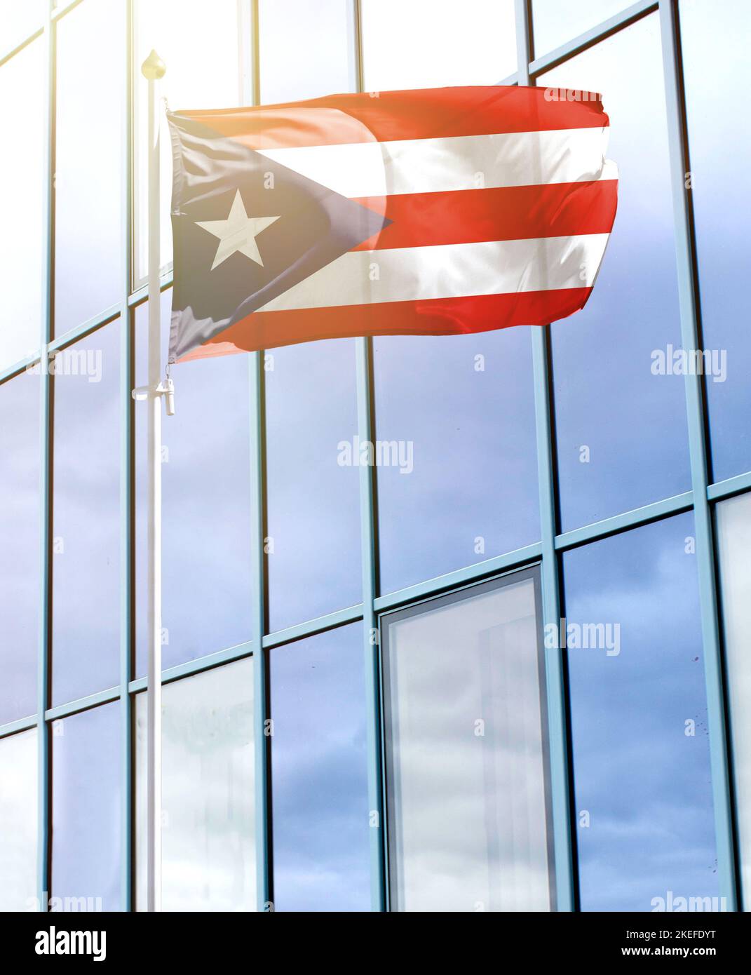 Puerto rican flag blowing hi-res stock photography and images - Alamy