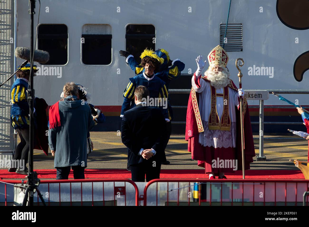 Sinterklaas pictured during the arrival of Sinterklaas in Antwerp ...