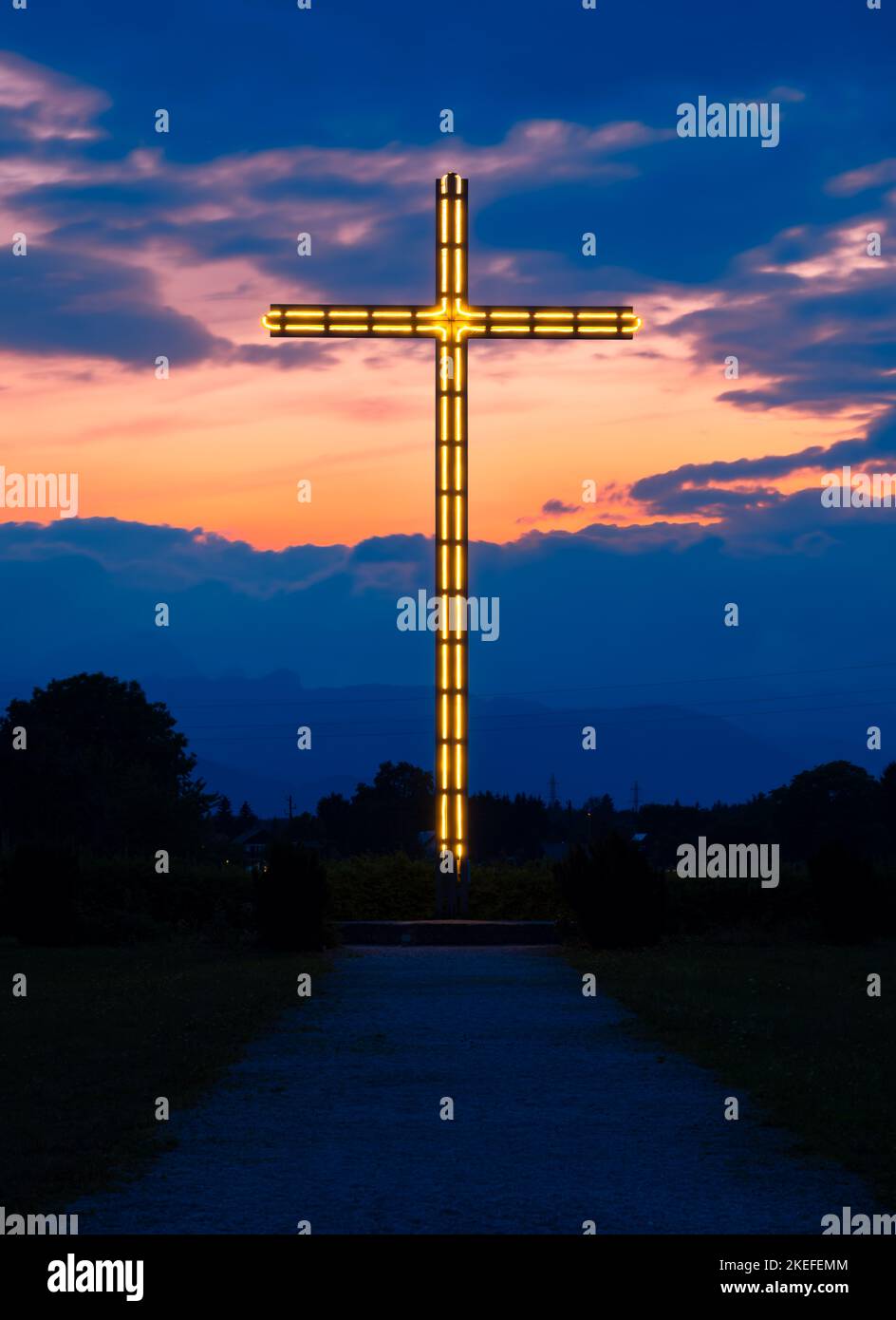 Backlit Outdoor Cross