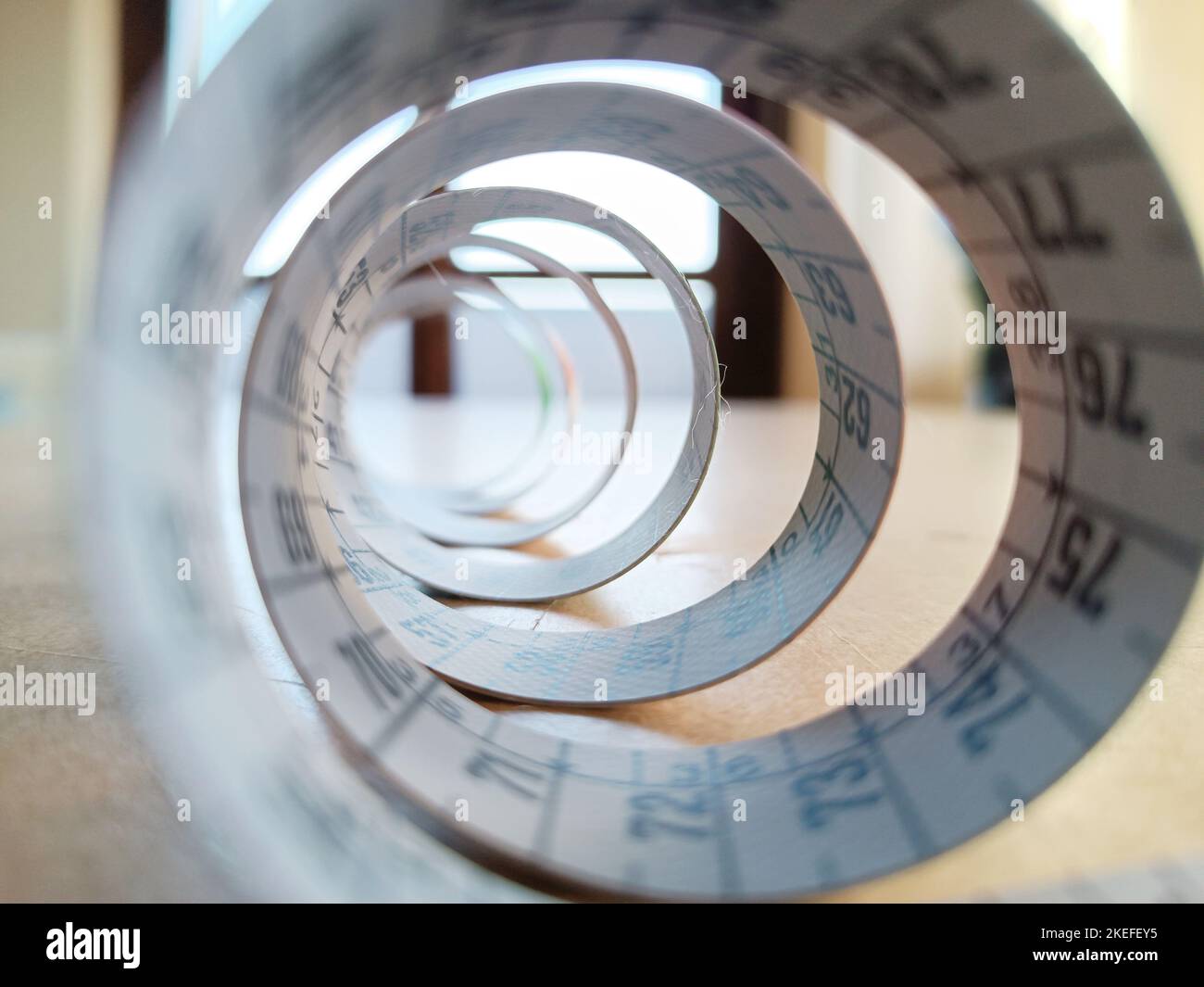 Bright light view through a Meter for tailoring. Abstract futuristic ...