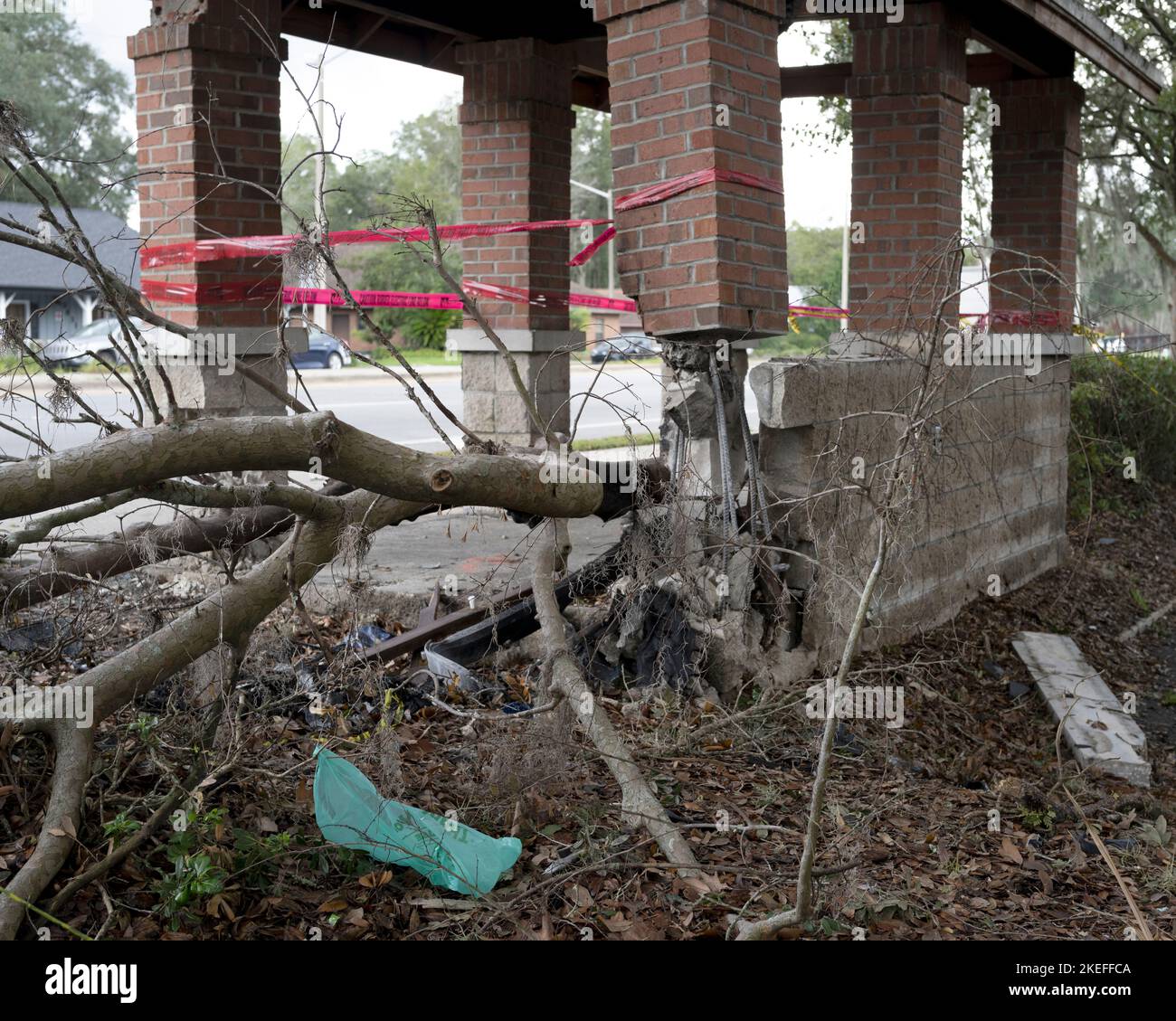 Gainesville, FL USA. 11 NOV 2022. A storm and lightning damaged public ...