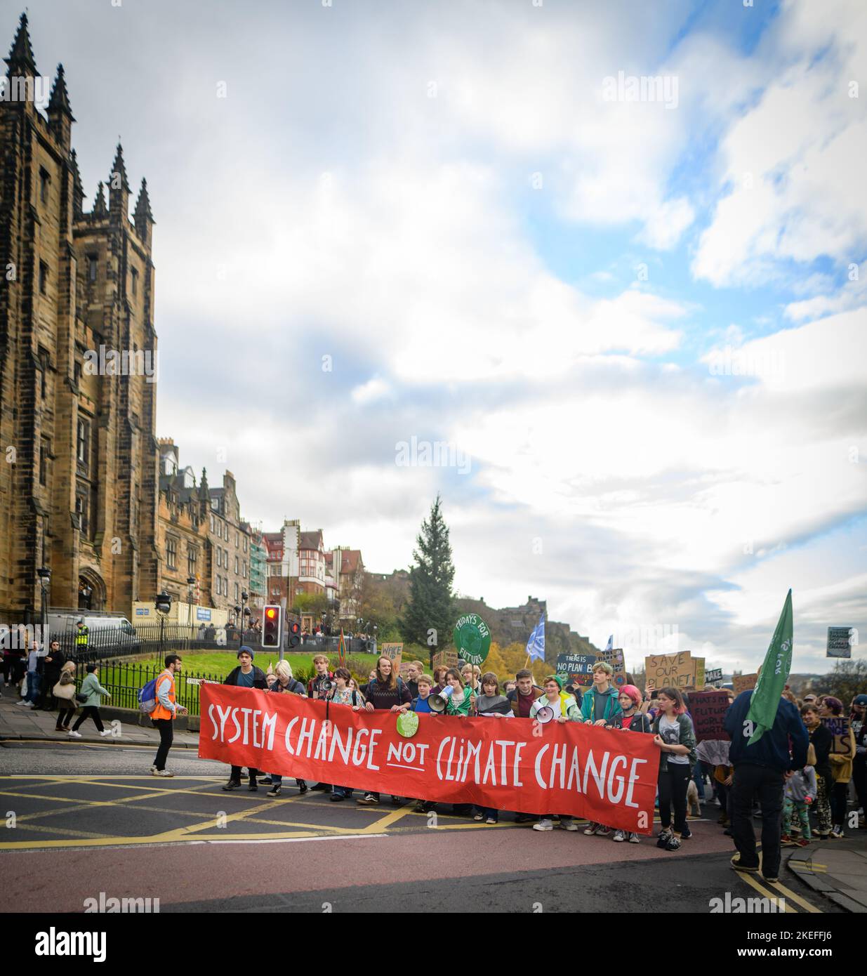 Protesters at the Edinburgh COP27 solidarity march which saw thousands ...