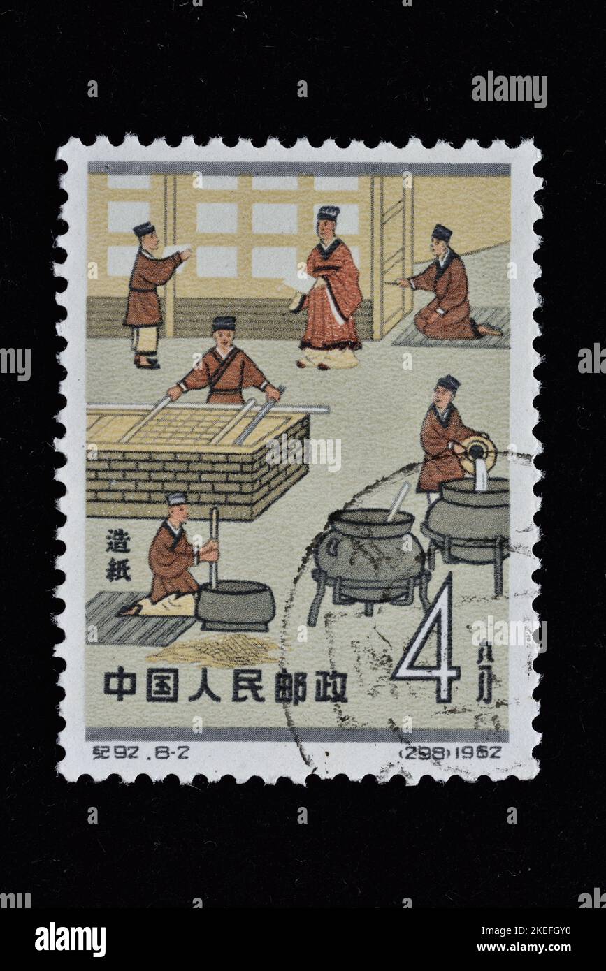 CHINA - CIRCA 1962: A stamps printed in China shows C92 Scientists of ...