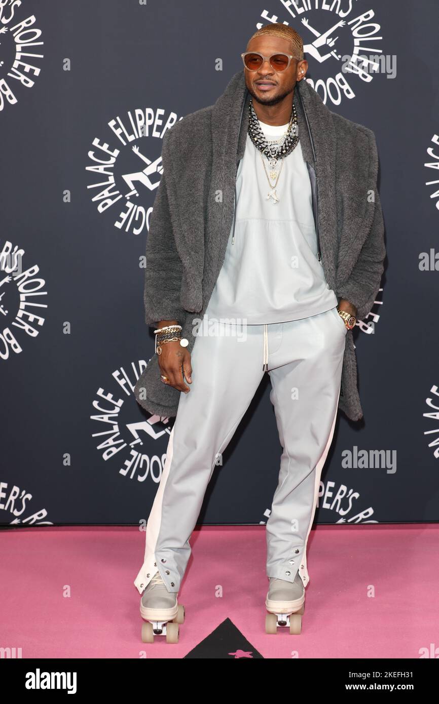 Usher attends the Opening of Flipper's Roller Boogie Palace in London ...