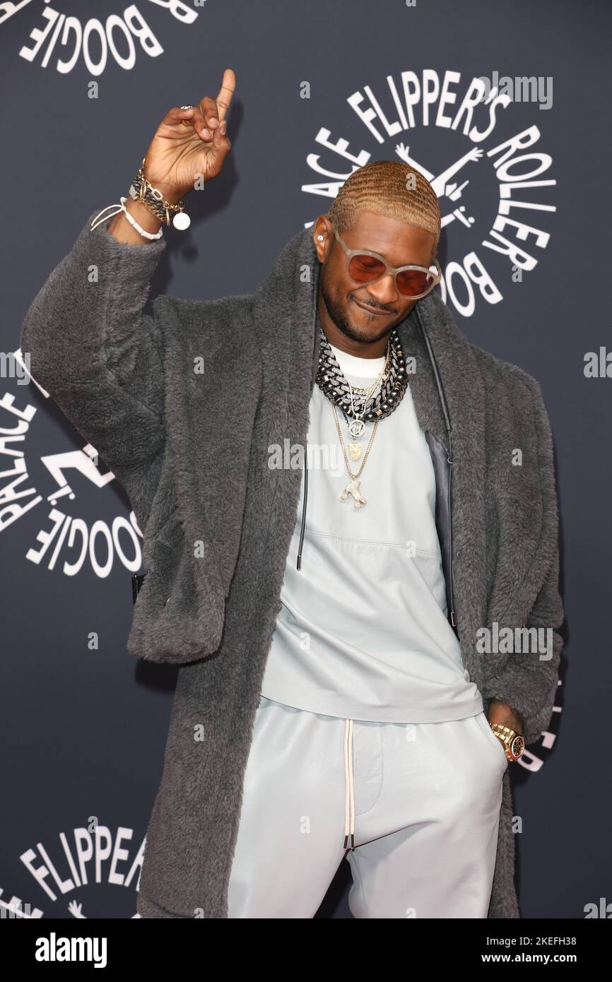 Usher attends the Opening of Flipper's Roller Boogie Palace in London ...