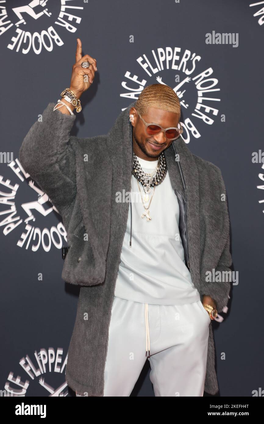 Usher attends the Opening of Flipper's Roller Boogie Palace in London ...
