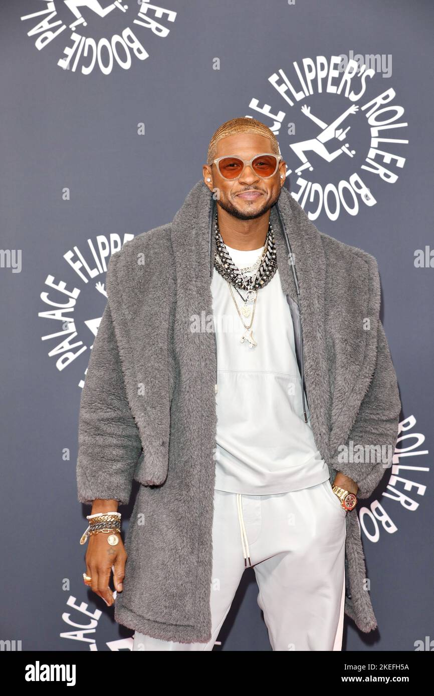 Usher attends the Opening of Flipper's Roller Boogie Palace in London ...