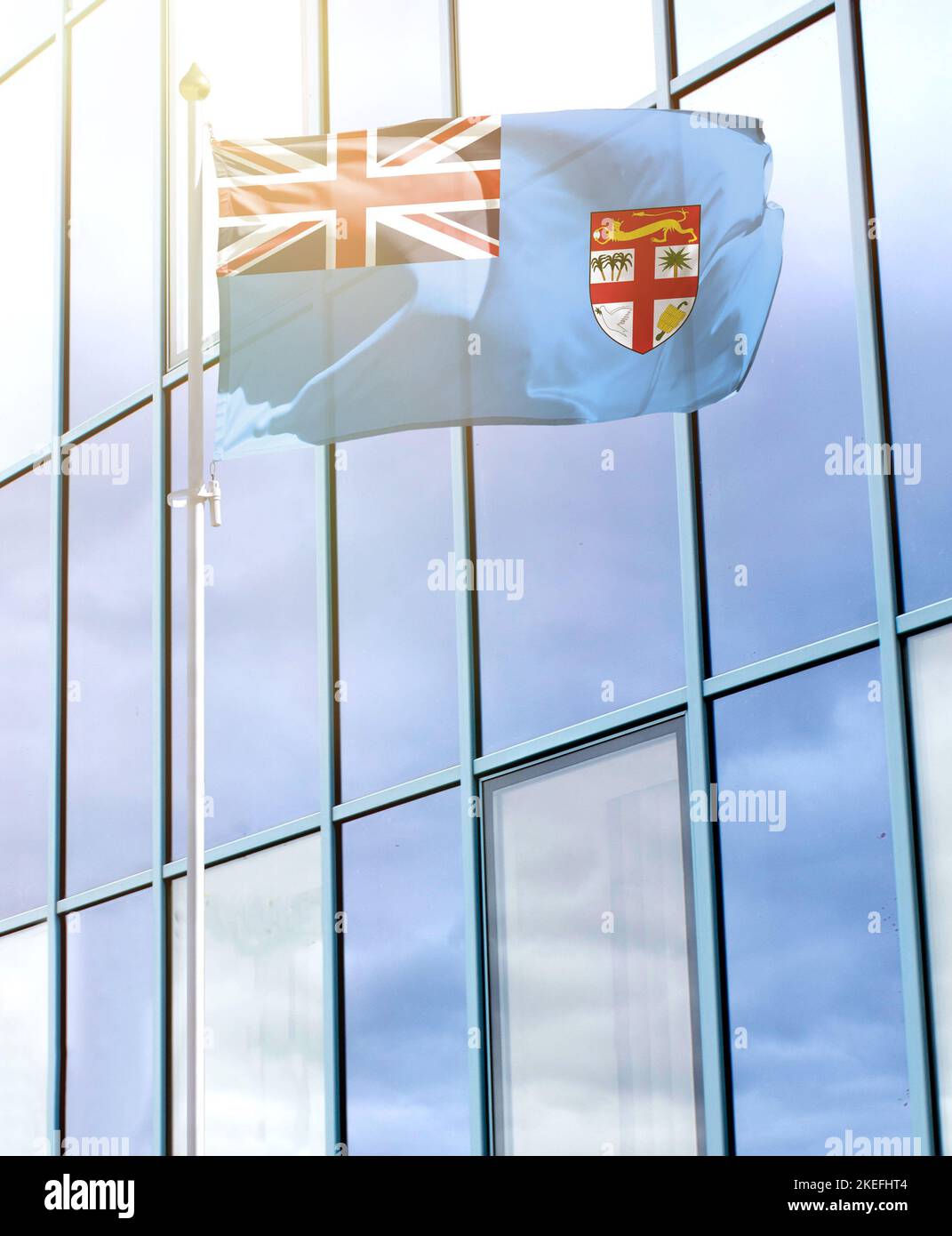 Flag of Fiji on a flagpole Stock Photo - Alamy