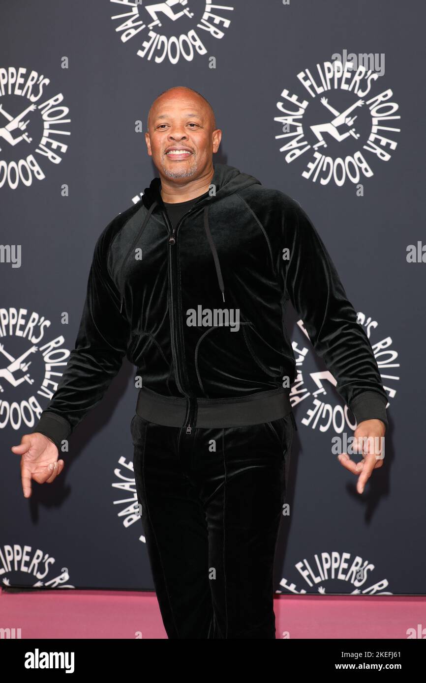 Dr. Dre attends the Opening of Flipper's Roller Boogie Palace in London ...