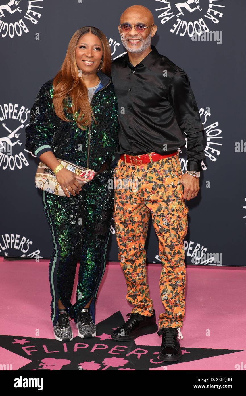 Guests attend the Opening of Flipper's Roller Boogie Palace in London ...