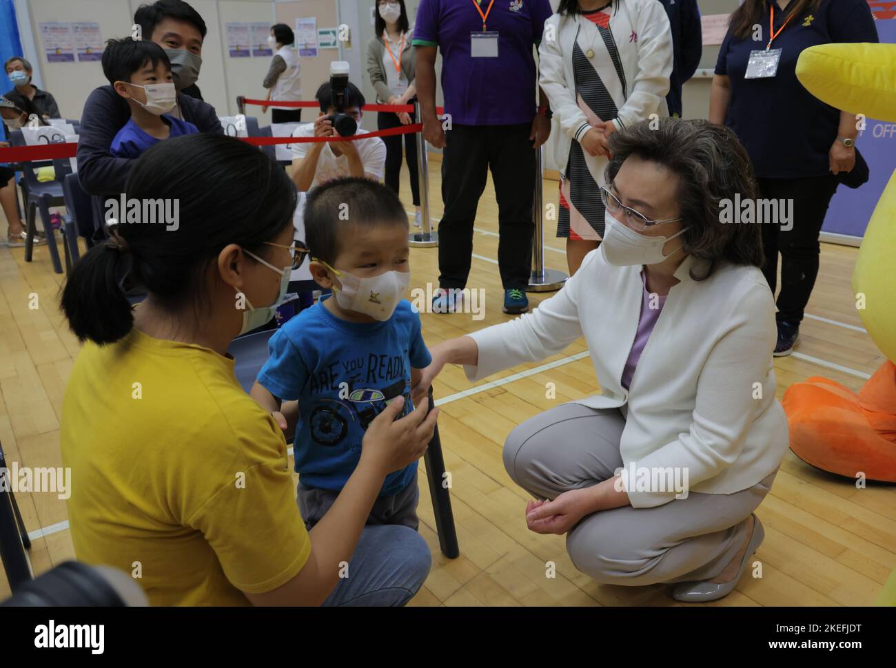 Ingrid Yeung Ho Poi-yan (R), Secretary for the Civil Service, attends a ...