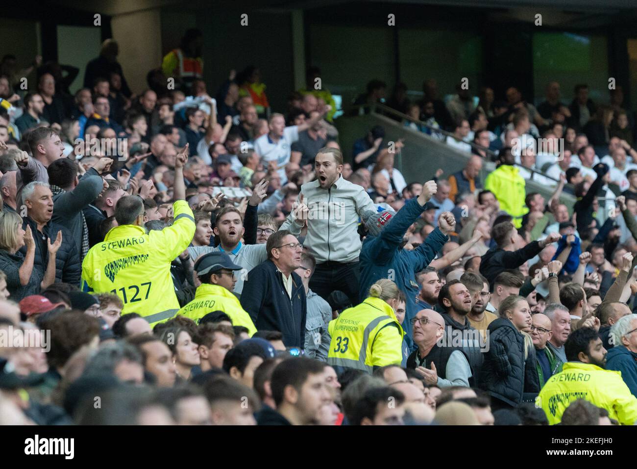 Leeds fans celebrate after Rodrigo Moreno #19 of Leeds United scores a ...