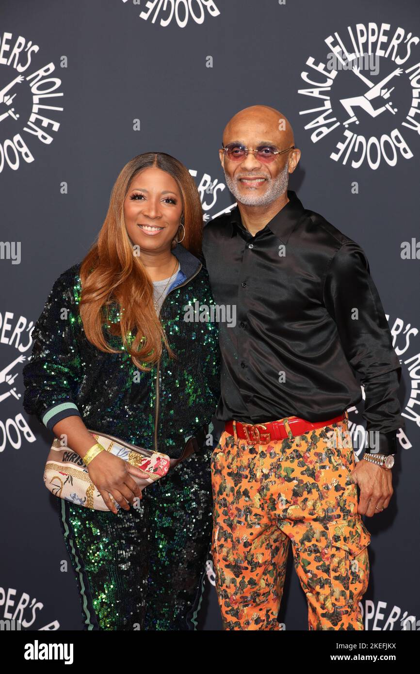 Guests attend the Opening of Flipper's Roller Boogie Palace in London ...