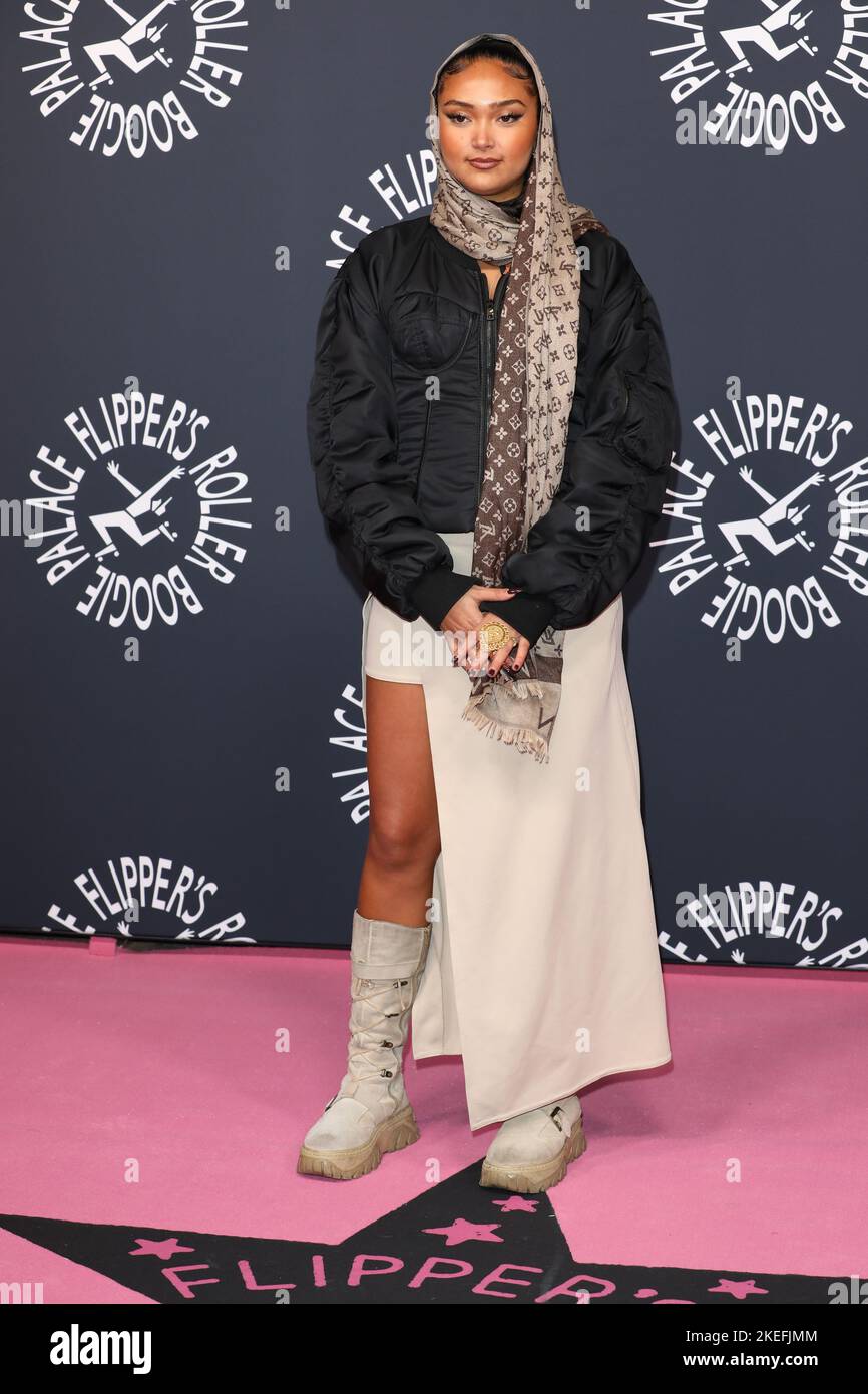 Joy Crookes attends the Opening of Flipper's Roller Boogie Palace in ...