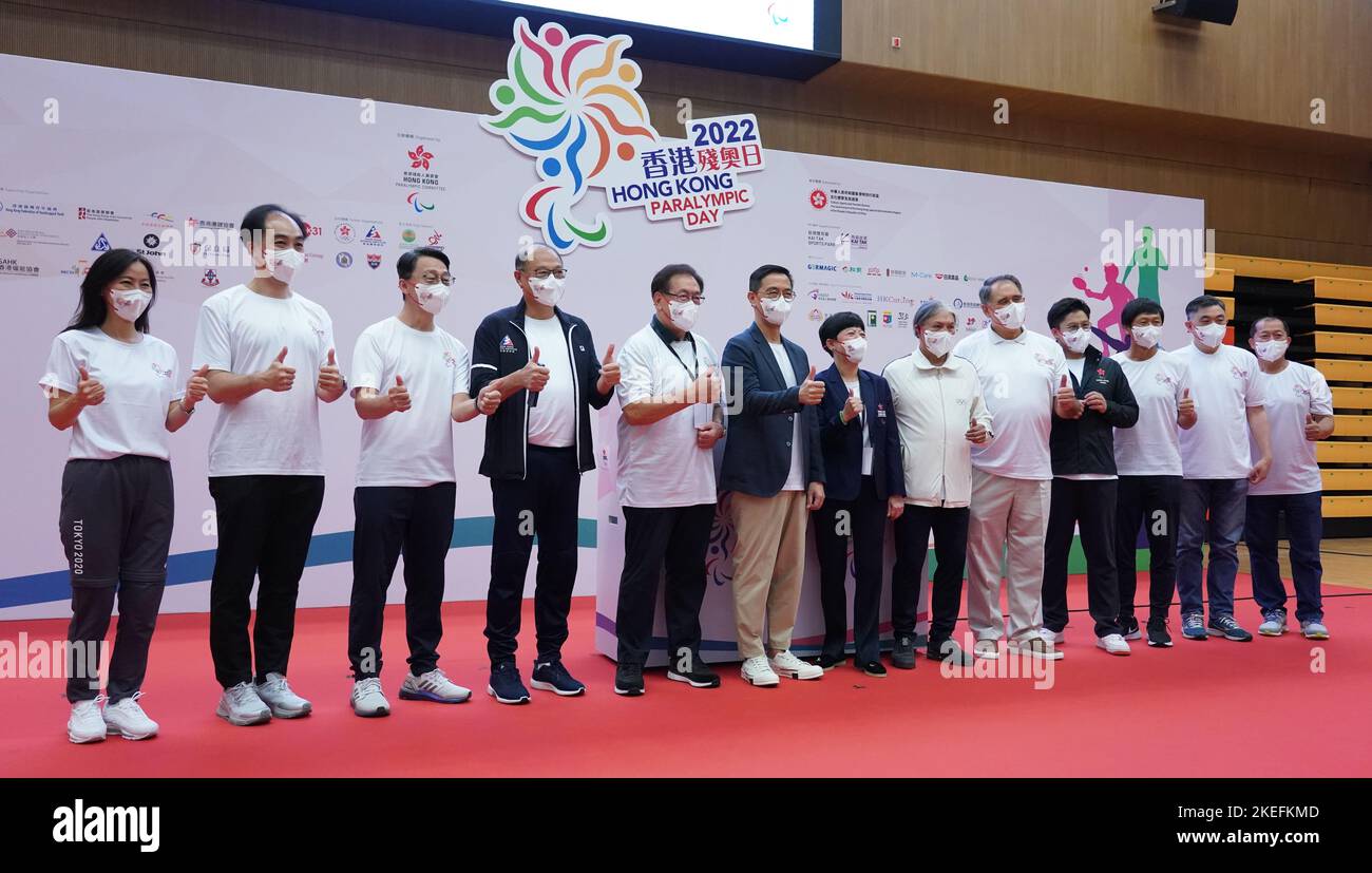 Secretary for Culture, Sports and Tourism Kevin Yeung Yun-hung (center ...