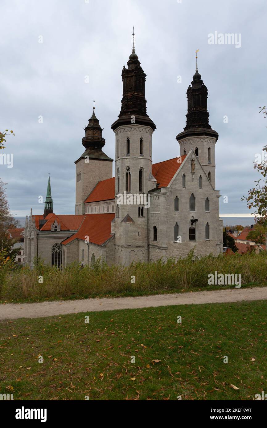 St Mary cathedral, Sankta Maria domkyrka, in Visby, on the island of ...