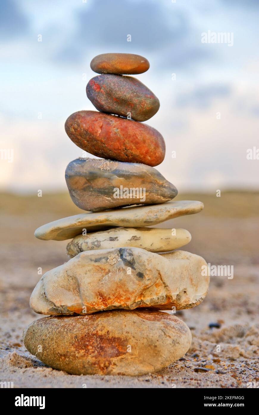 A selective of a pile of stones at the beach Stock Photo - Alamy
