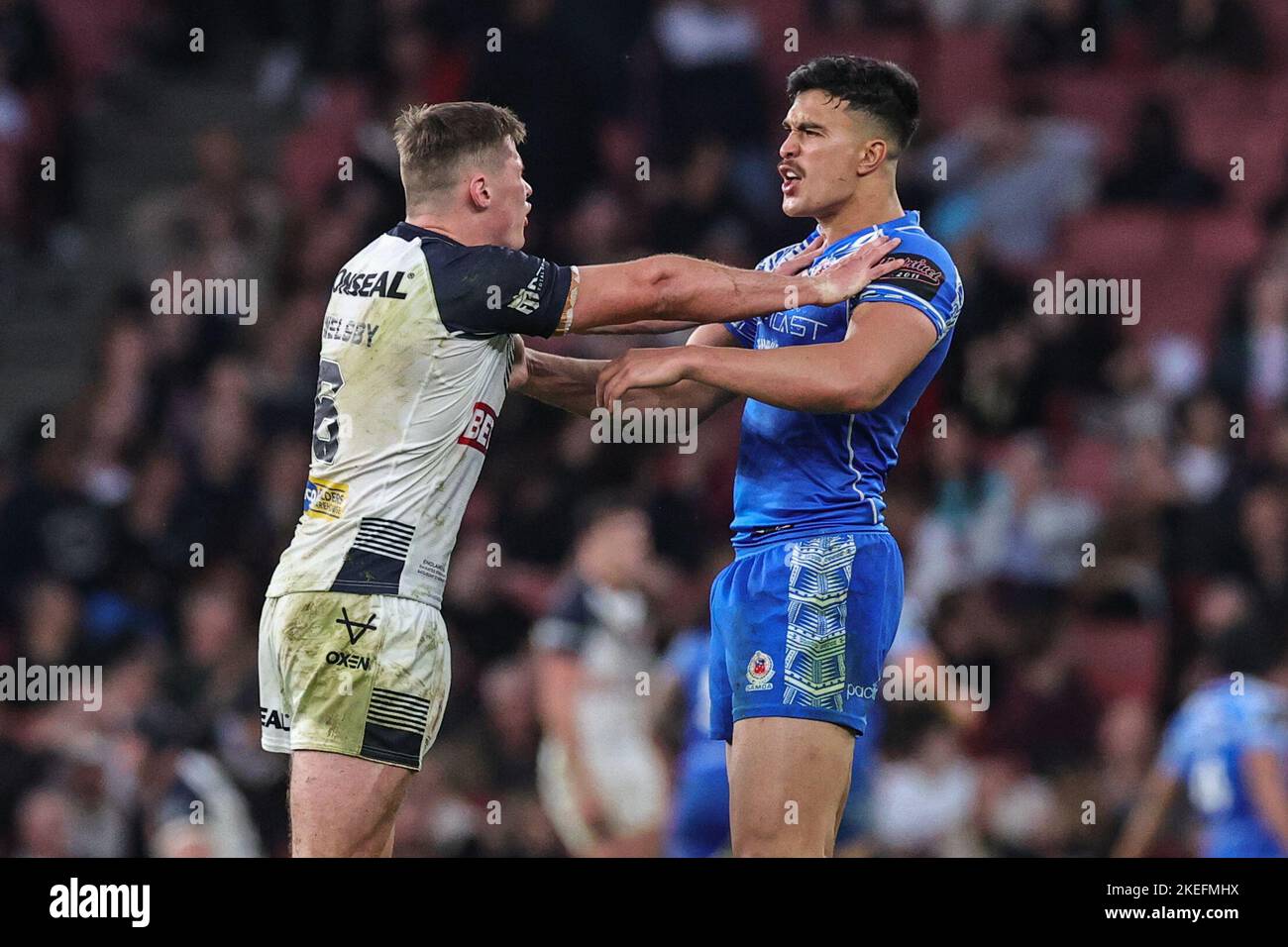 An altercation between Jack Welsby of England and Joseph Suaalii of ...