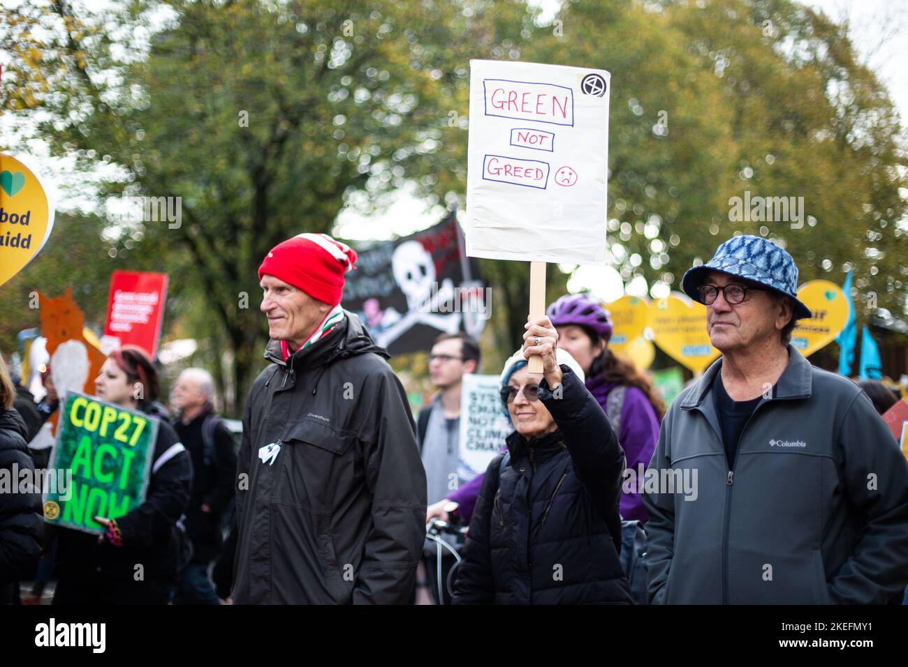 Climate Justice Coalition Cymru protest in Cardiff, City Hall 12.11. ...