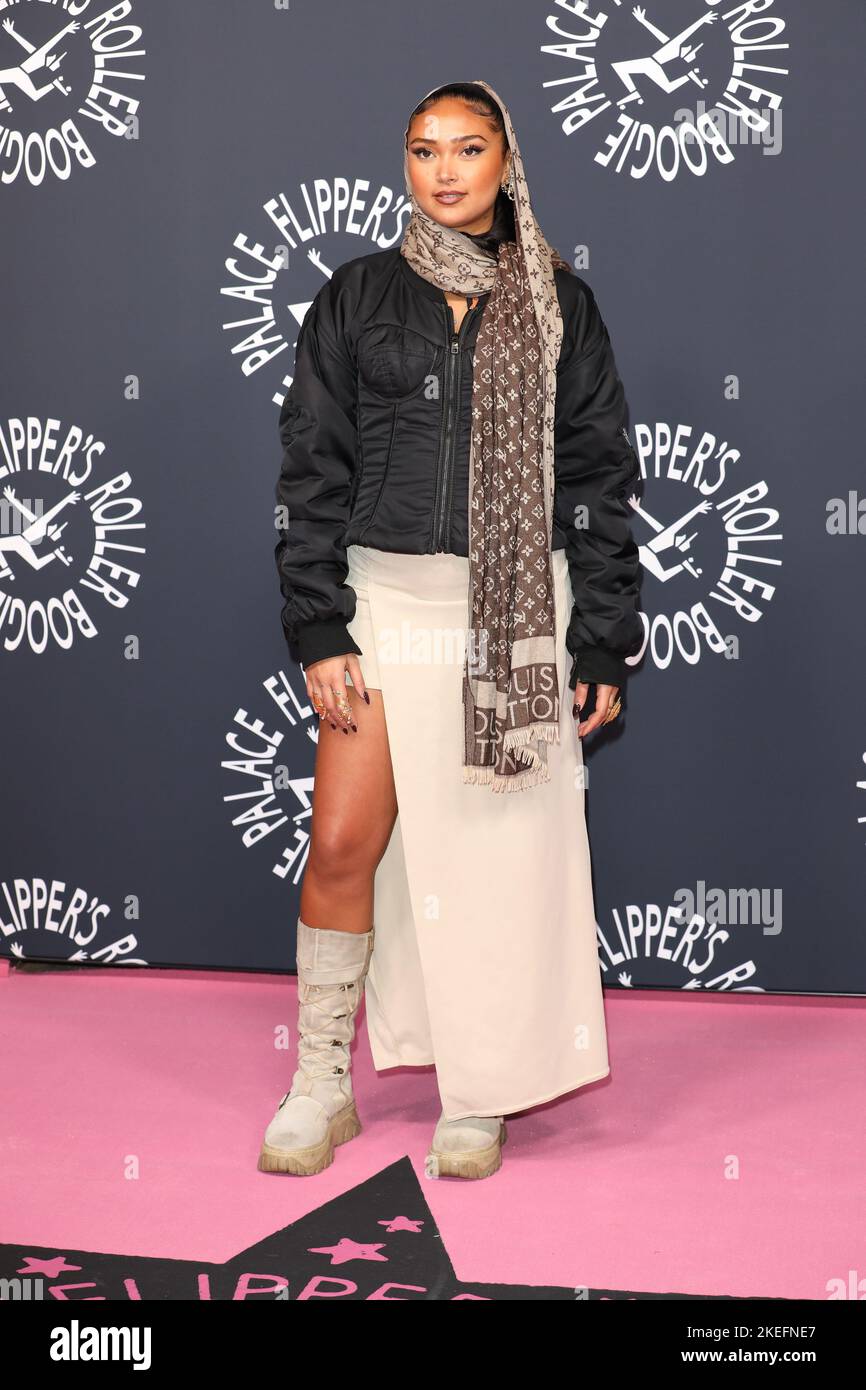 Joy Crookes attends the Opening of Flipper's Roller Boogie Palace in ...