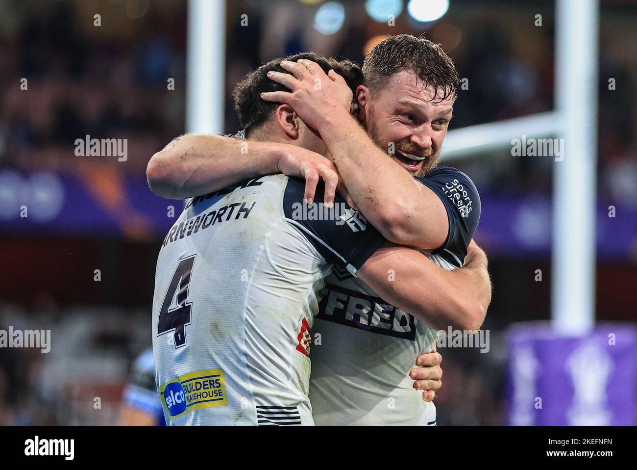 Herbie Farnworth of England celebrates their try during the Rugby ...