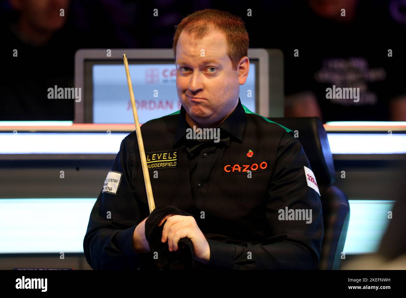 Northern Ireland’s Jordan Brown reacts during his match against ...