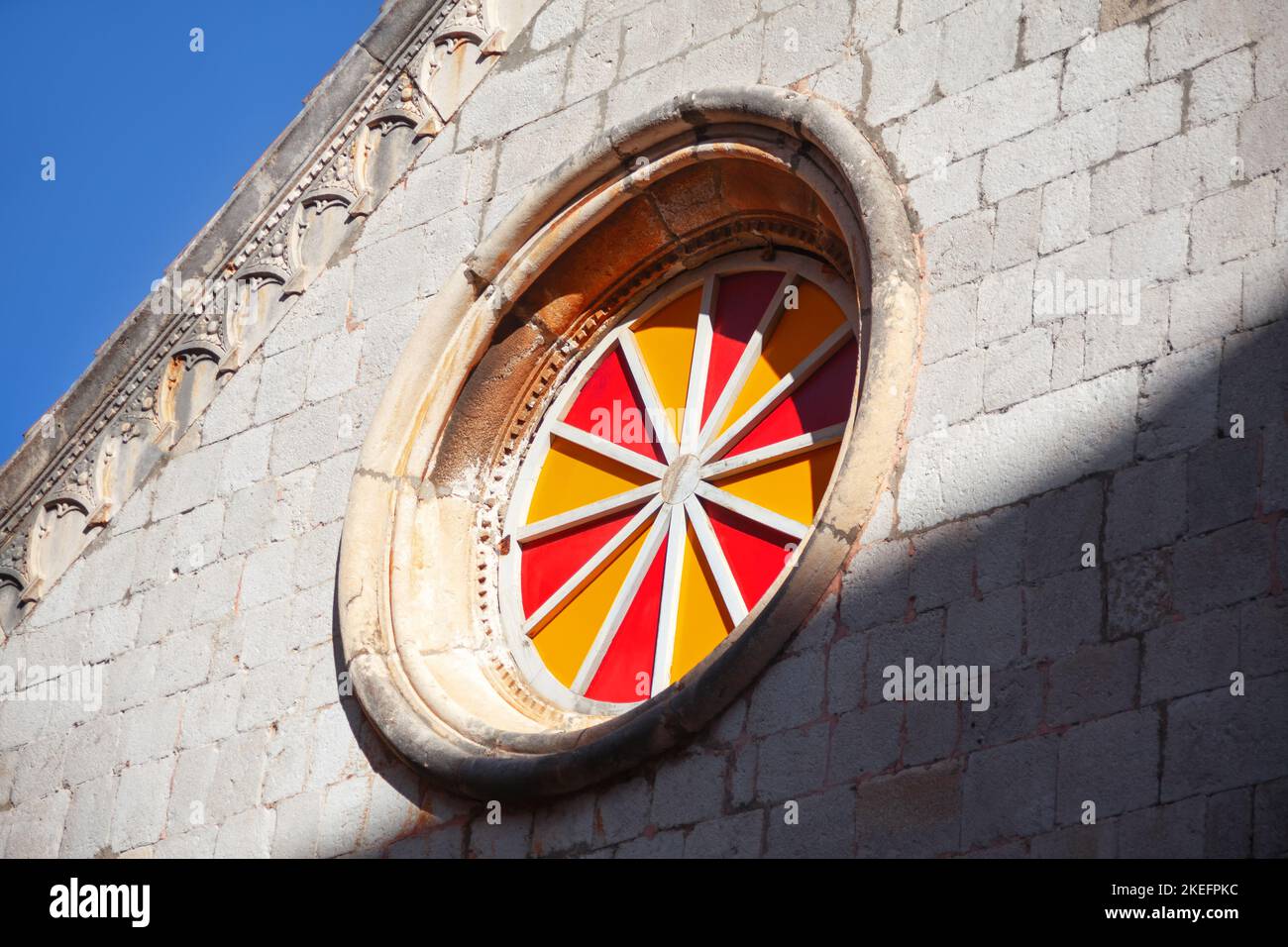 Gothic Cathedral Round Window . Colorful church window Stock Photo - Alamy