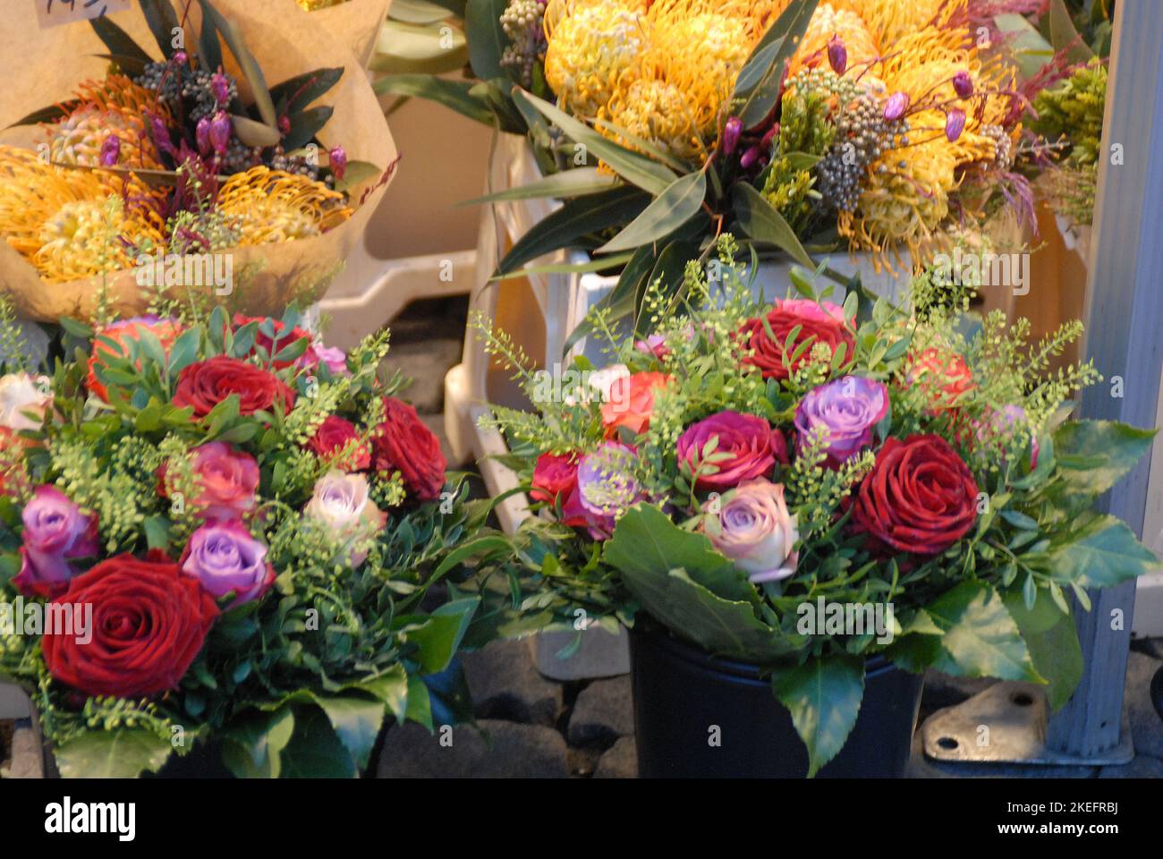 Copenhagen/Denmark/12 November 2022/ Flower bouquets on sale at flower ...